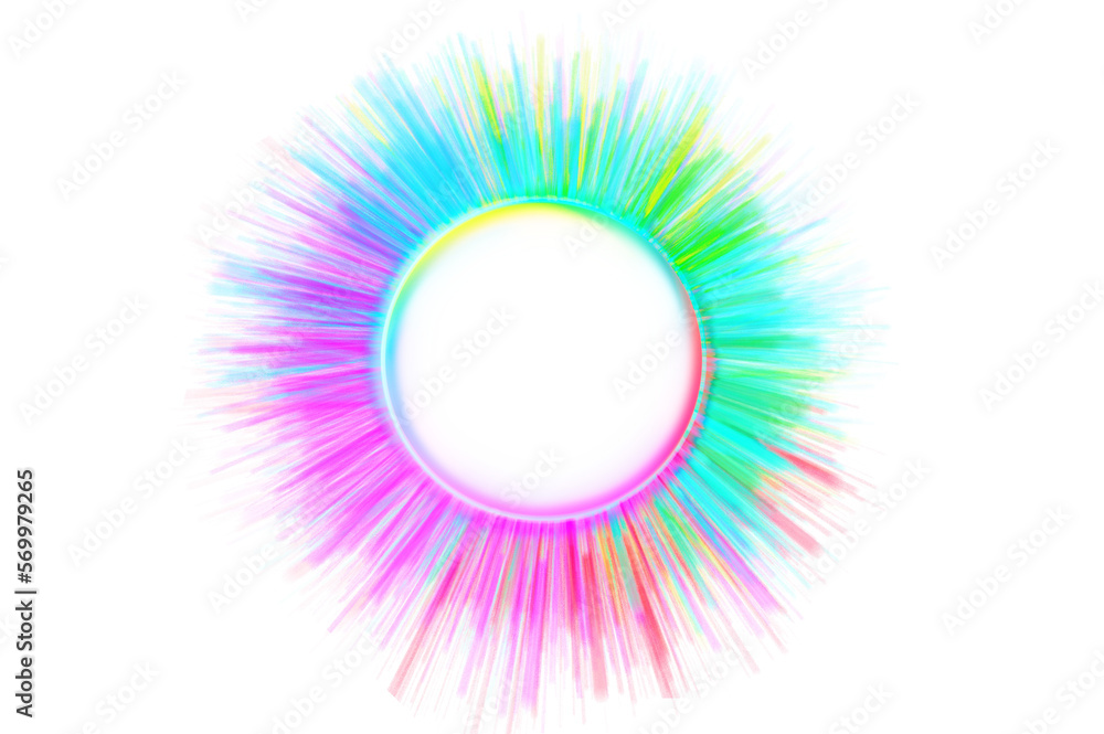 colorful circle frame circle light frame Isolated on transparent ...