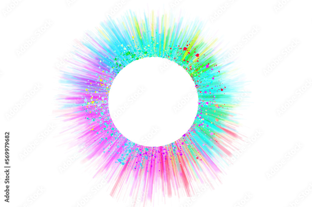 colorful circle frame circle light frame Isolated on transparent ...
