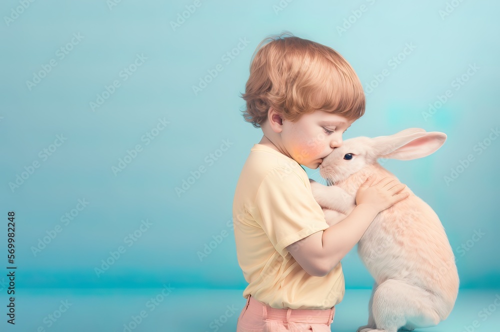 Pastel love portrait on a pastel background, pure love of two cute baby ...