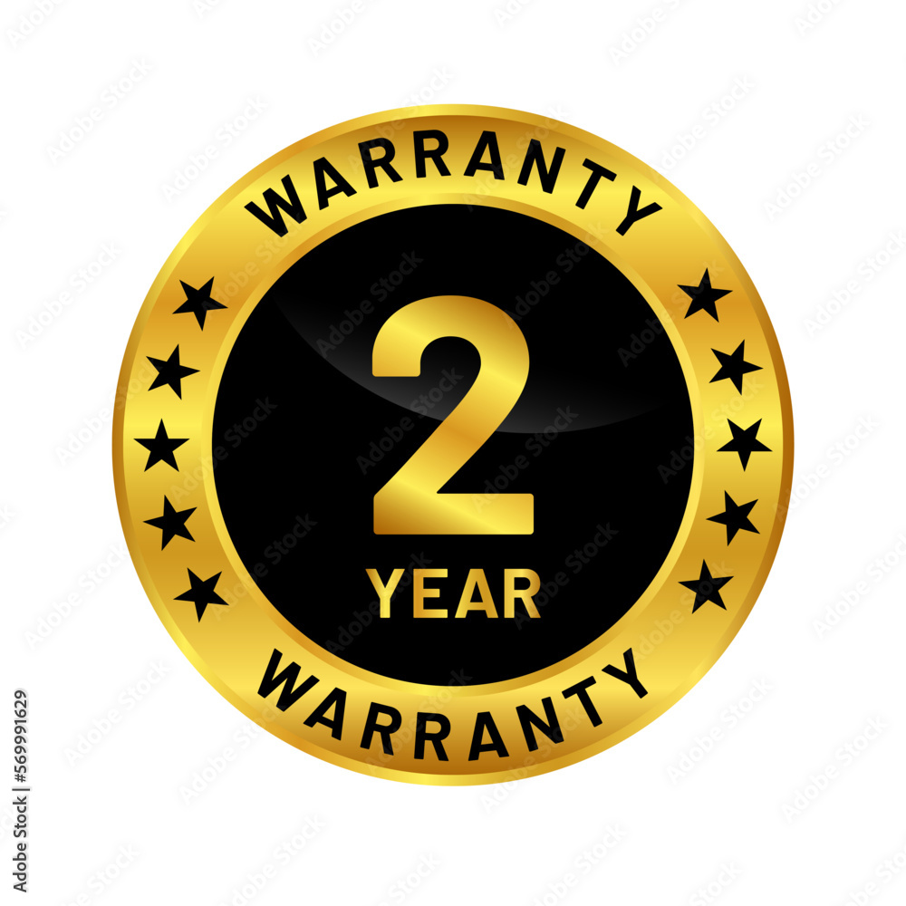 gold warranty badge vector logo template Stock Vector | Adobe Stock