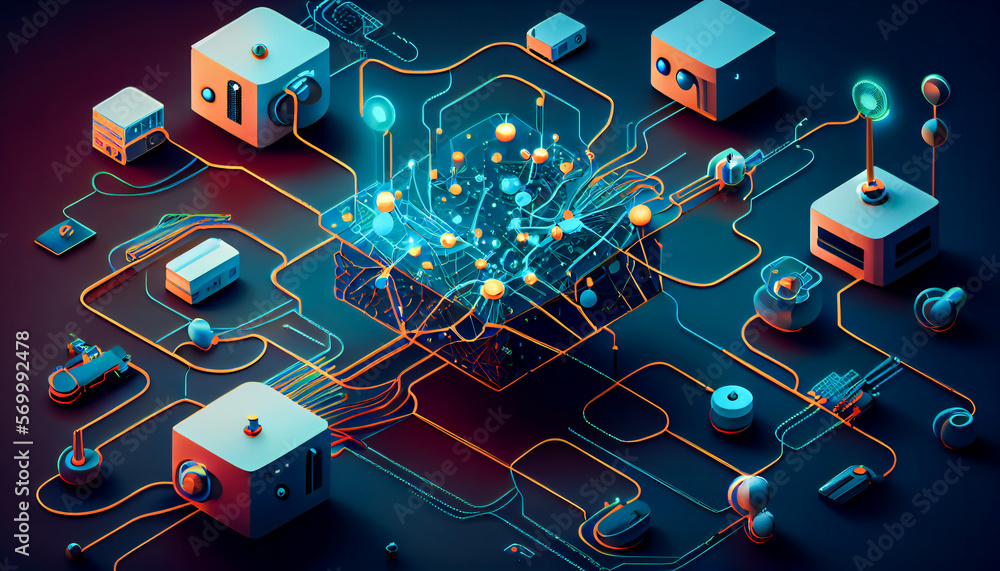 A Graphical Representation Of A Connected Iot Network With Various