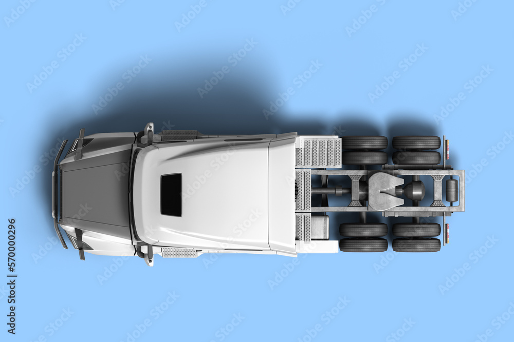 White semi truck with black inserts with carrying capacity of up to ...