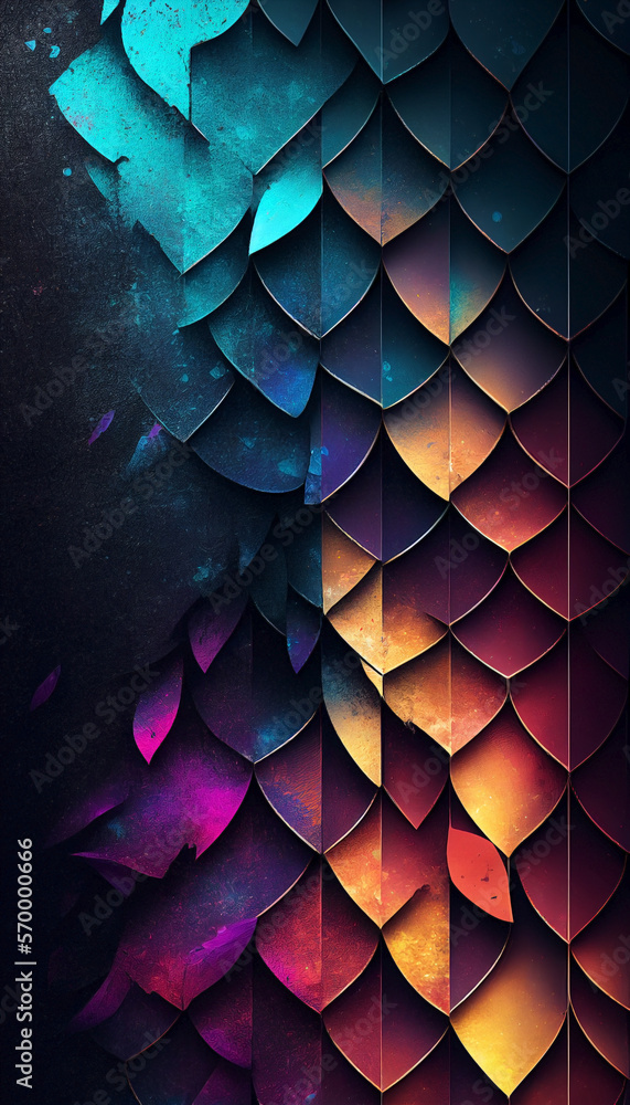 Ai generated. Green and purple dragon scales textured background. Stock ...