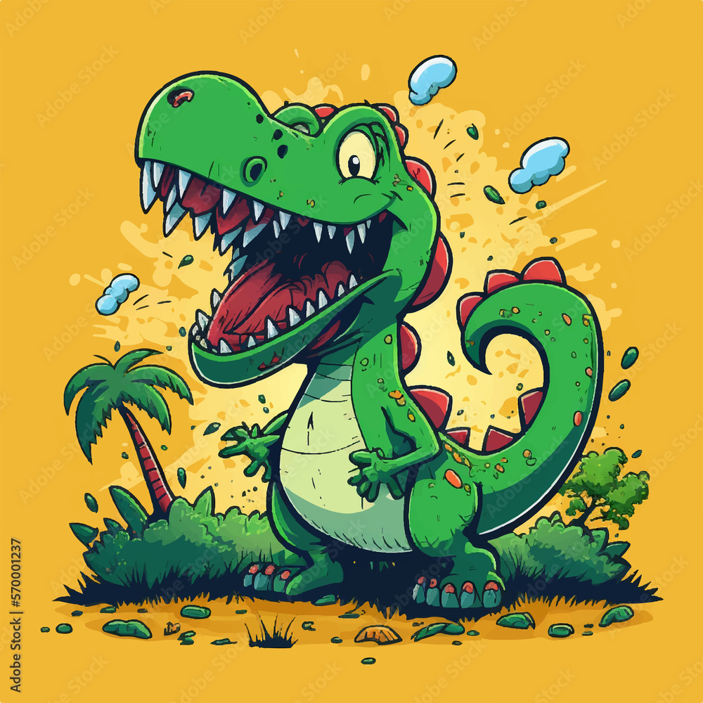 Dinosaur picture for kids Stock Illustration | Adobe Stock