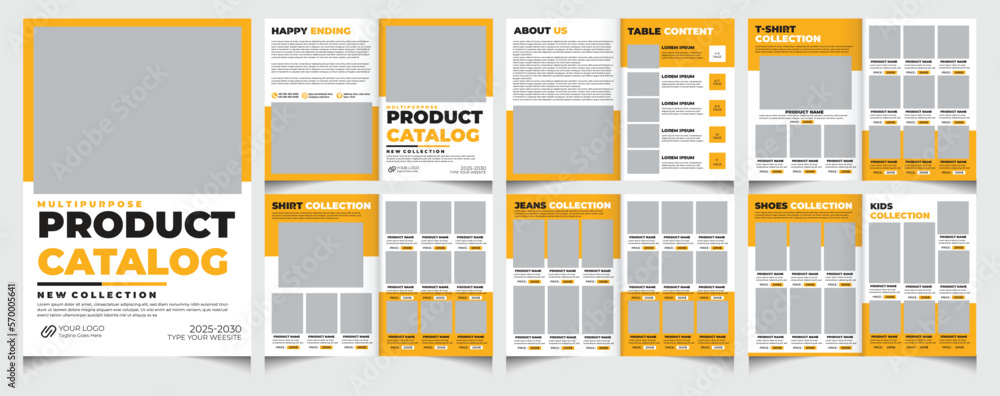 Multipurpose company product catalogue design template, clean and ...