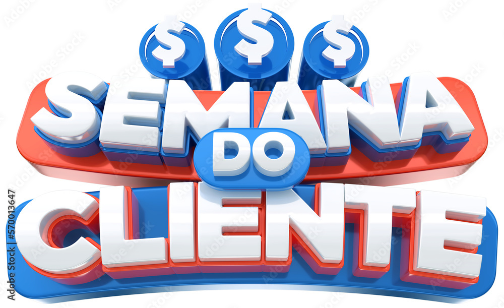 3d logo render cliente consumidor offer Stock Illustration | Adobe Stock