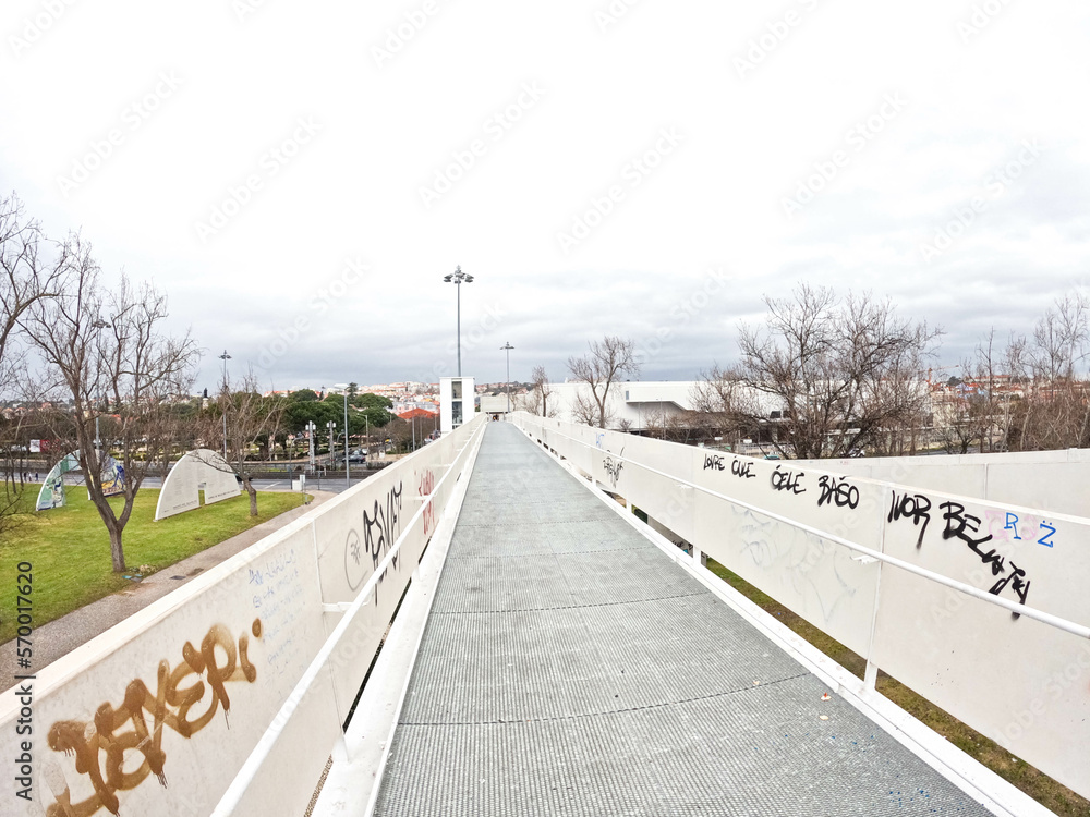 Poster Pedestrian overpass with white railings – Wall Art | UkPosters
