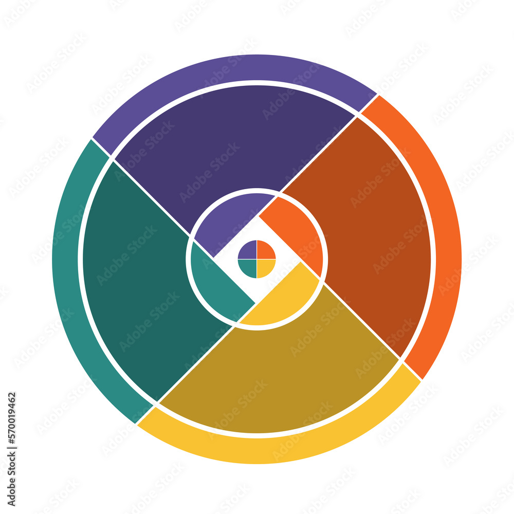 Infographic for 4 positions, color pie chart Stock Illustration | Adobe ...