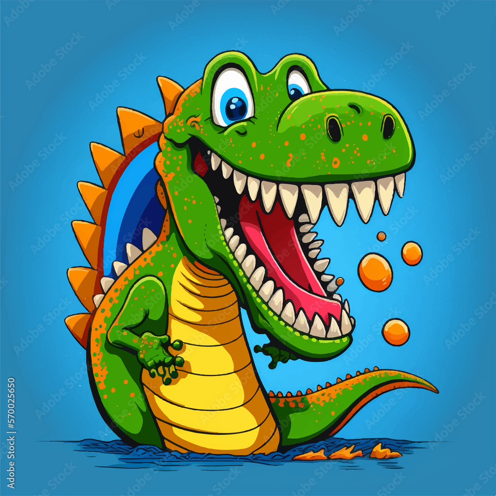 Dinosaur picture for kids Stock Illustration | Adobe Stock