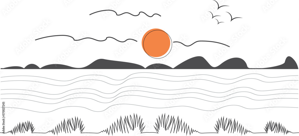 Line drawing, Line art, line vector drawing, vector illustration Stock ...