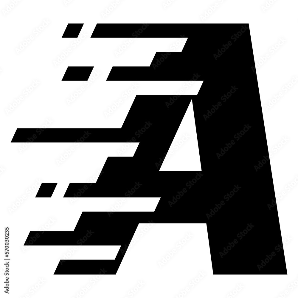 Símbolo rapidez. Logo aislado con letra inicial A con líneas de ...