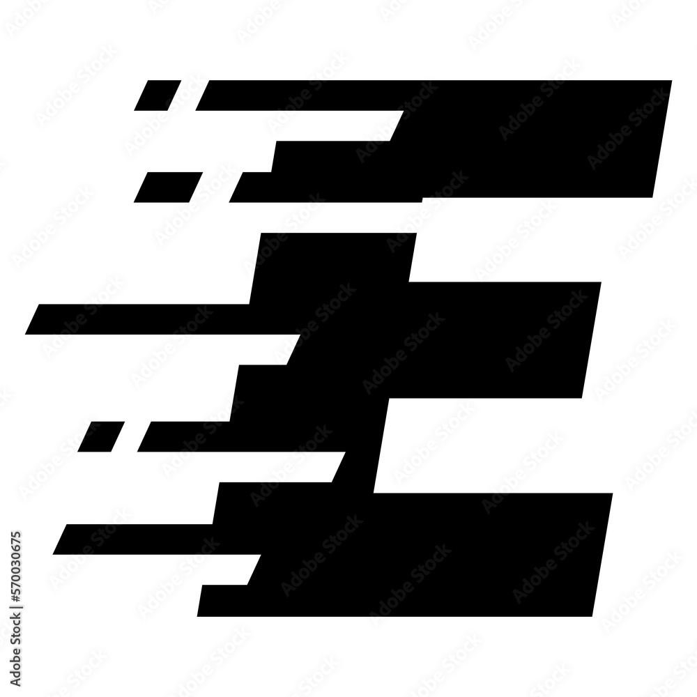 Símbolo rapidez. Logo aislado con letra inicial E con líneas de ...