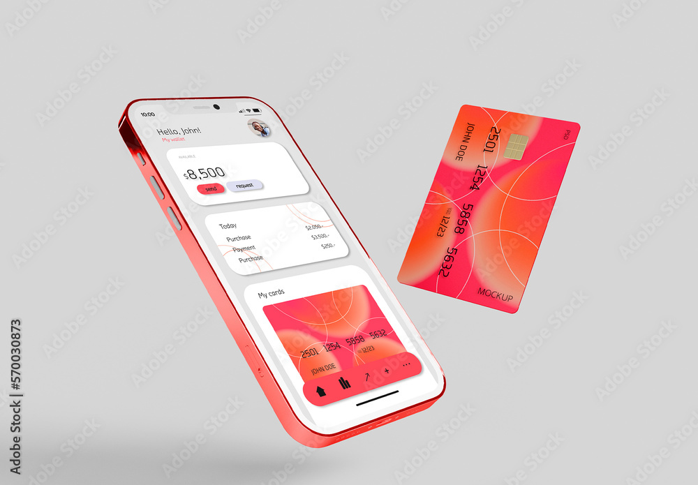 Credit Card and Smartphone Mockup Stock Template | Adobe Stock