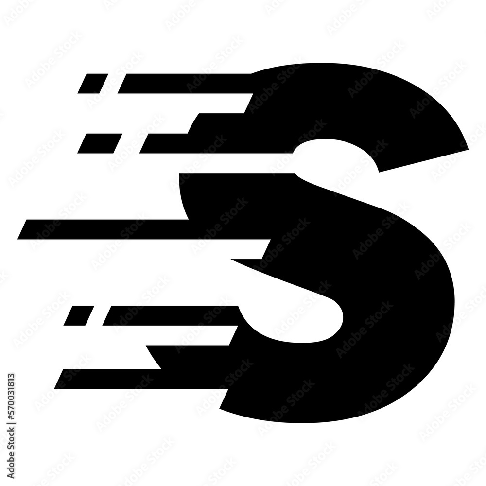 Símbolo rapidez. Logo aislado con letra inicial S con líneas de ...