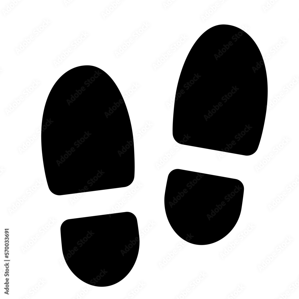 Footsteps icon line isolated on white background. Black flat thin icon ...