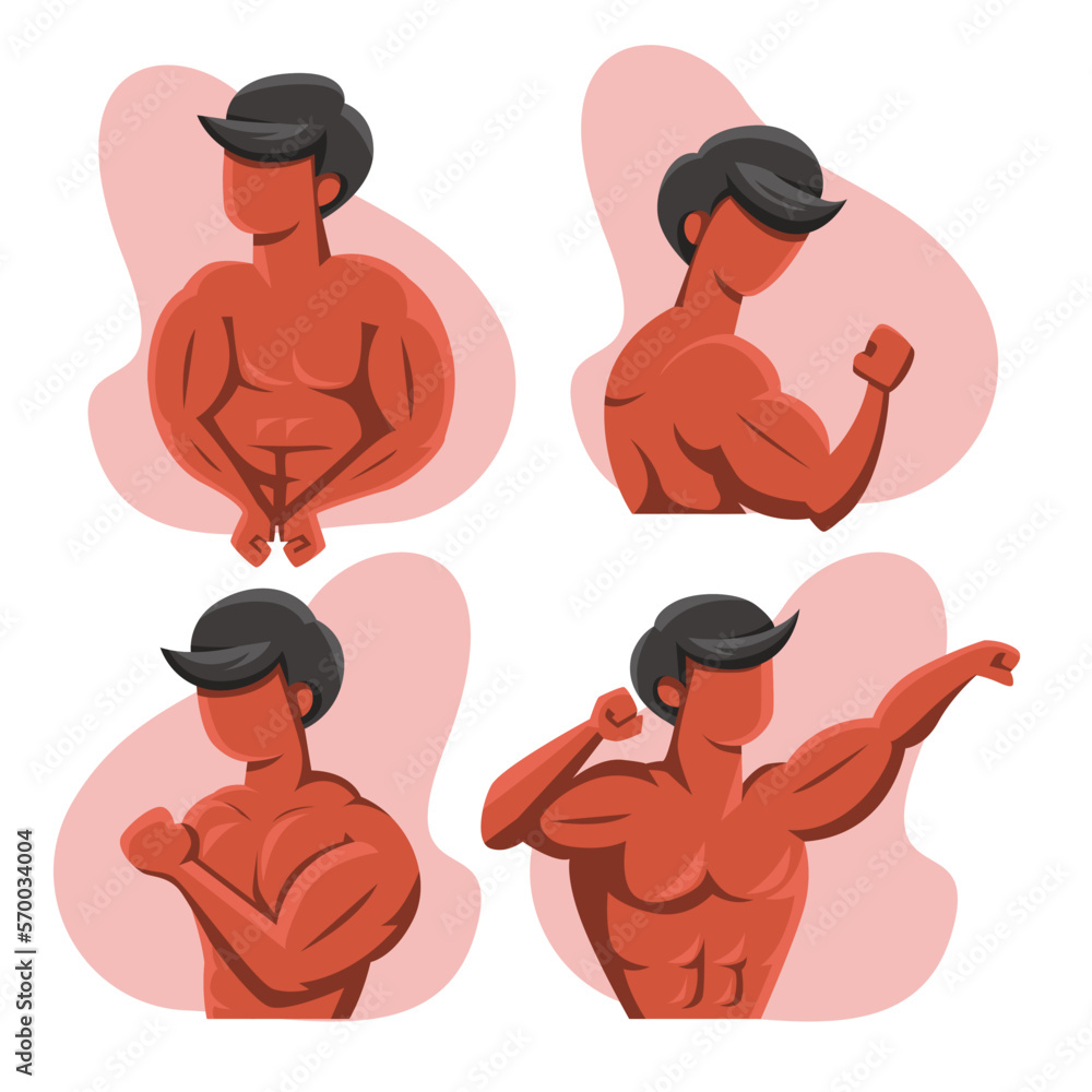 Vector illustration of male body pose Stock Vector | Adobe Stock