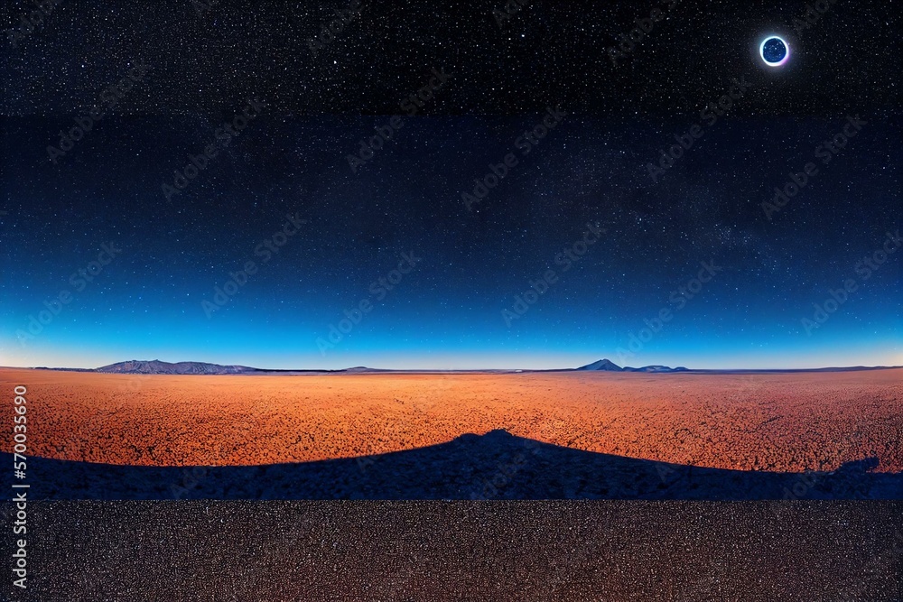 360 degree starry night sky texture, night desert landscape ...