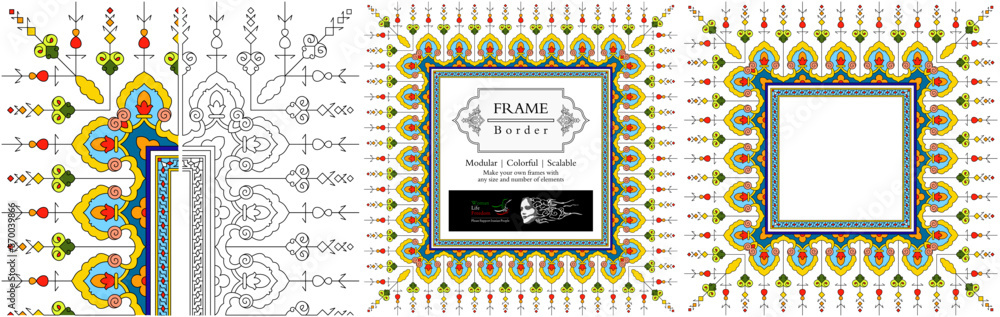 Frame mandala persian arabic turkish islamic hindi indian tibetan ...
