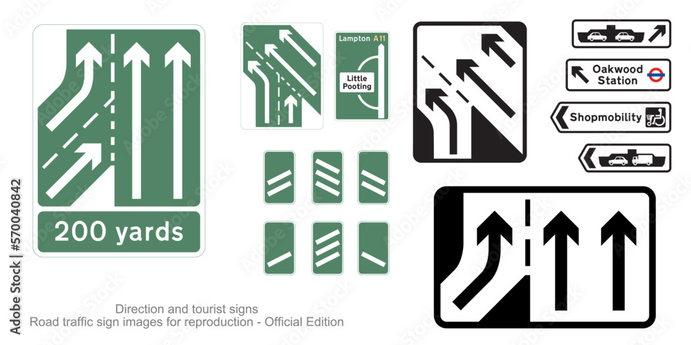 Direction and tourist signs – Road traffic sign images for reproduction ...