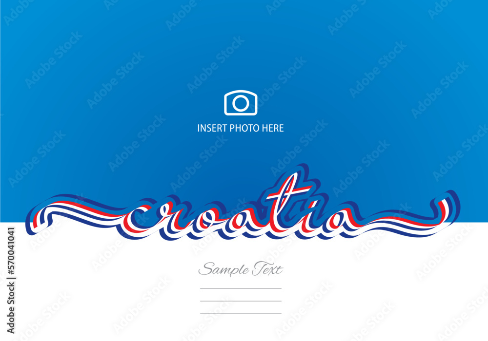 Croatia handwritten ribbon shaped calligraphy typography lettering ...