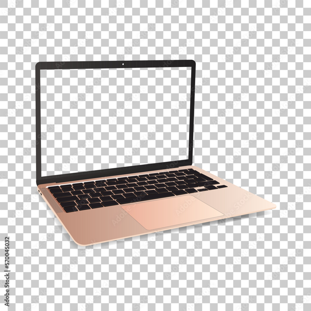Laptop mockup. Laptop modern frameless with blank screen isolated on ...