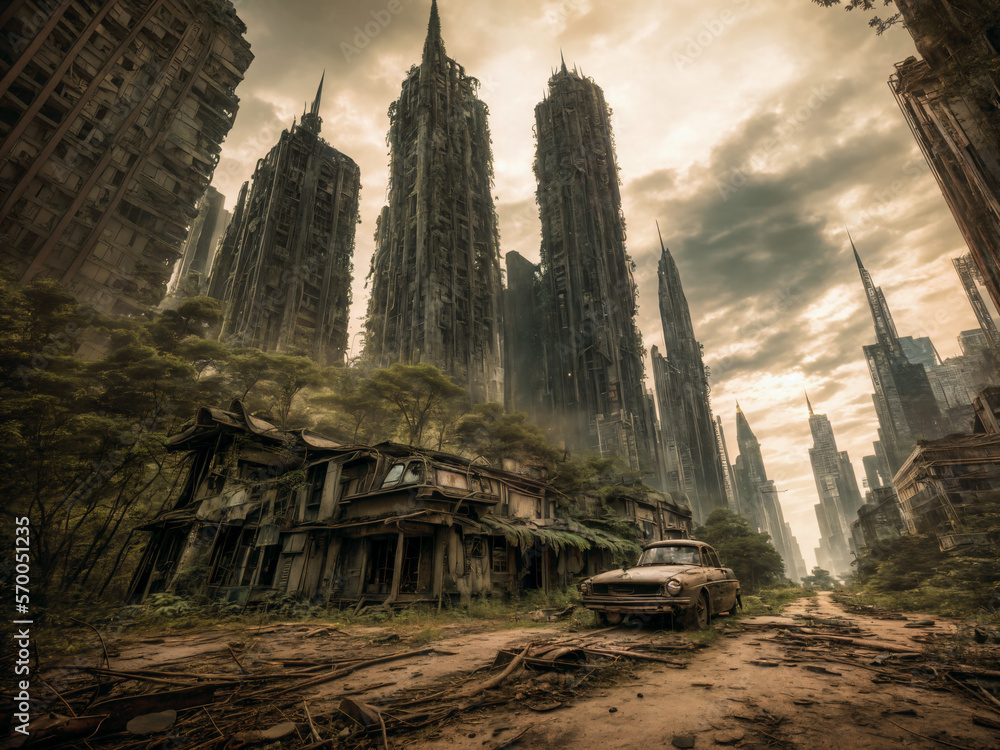 The last people have left this destroyed city. Now nature is taking ...