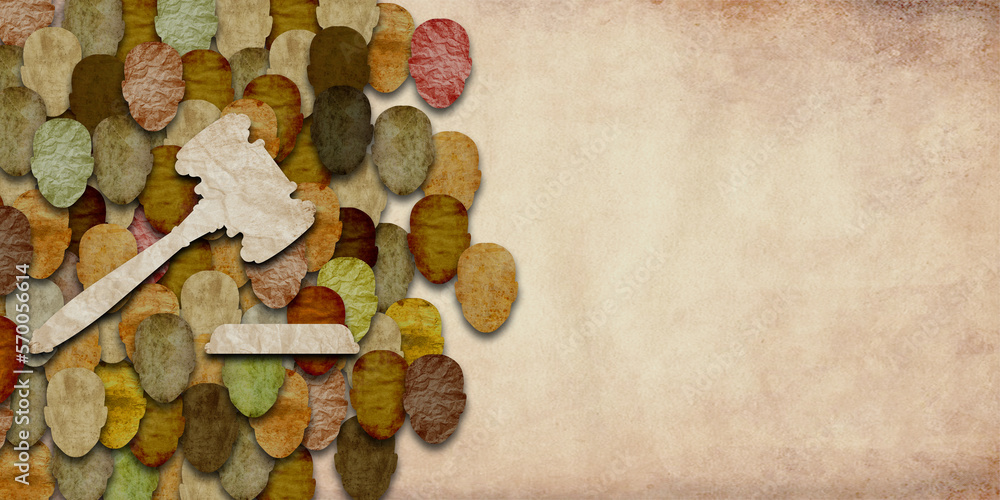 Paper cutout face of diverse culture together. Concept racial equality ...