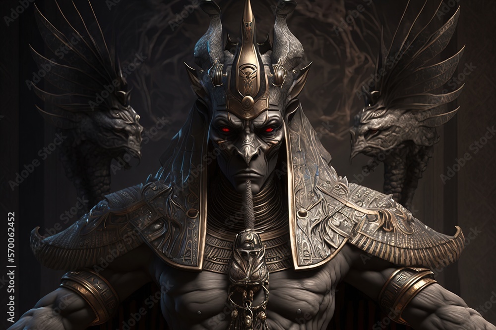 Egyptian god Amun in gothic style. AI Stock Illustration | Adobe Stock