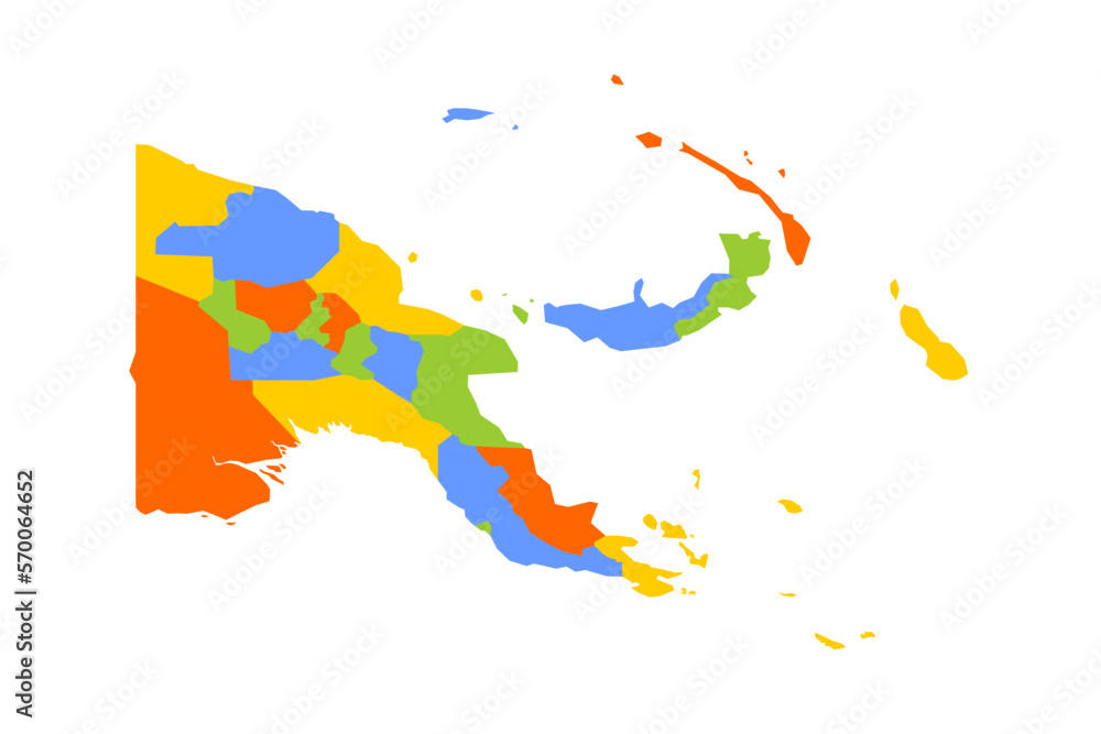 Papua New Guinea political map of administrative divisions - provinces ...
