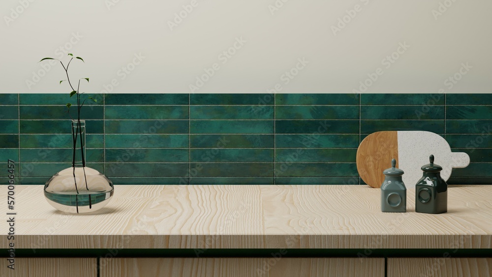 3d rendering minimal counter mockup design for product presentation ...