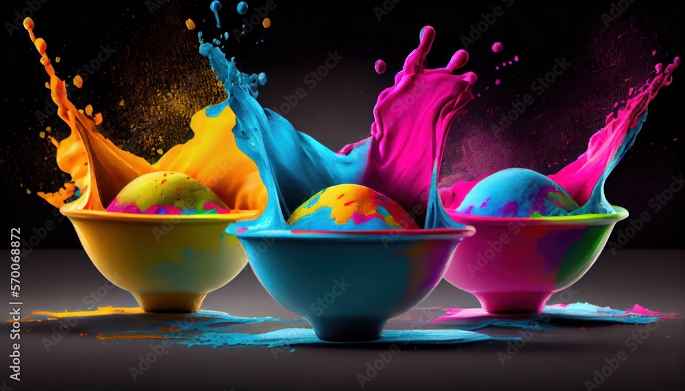 Holi Gulal color powder. Organic traditional Indian colors in flying ...