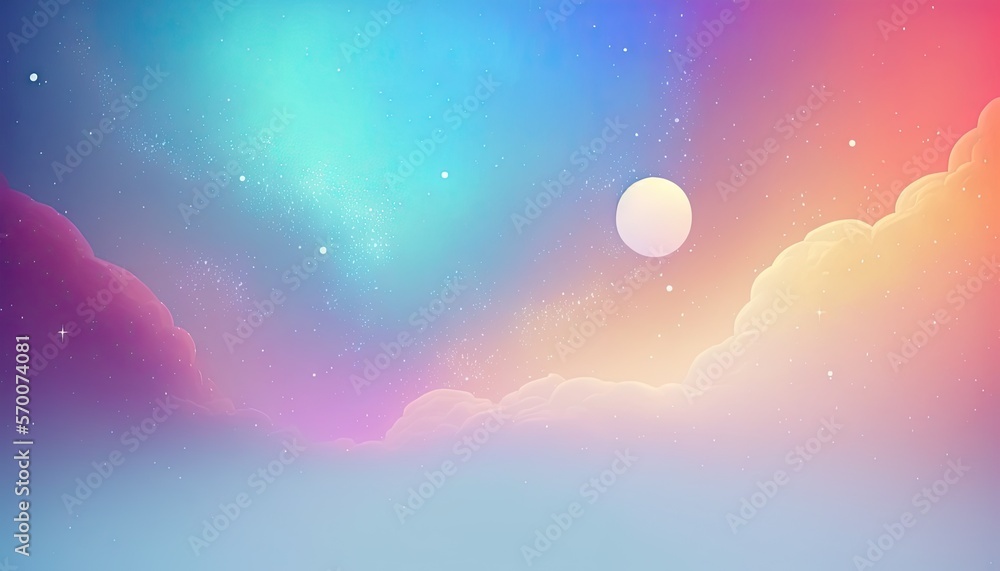 Colorful Pastel Space-themed Background Stock Illustration | Adobe Stock