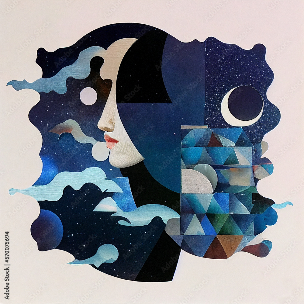 Sleepy head face with moon illustration sleep dreaming dreams dreamy ...