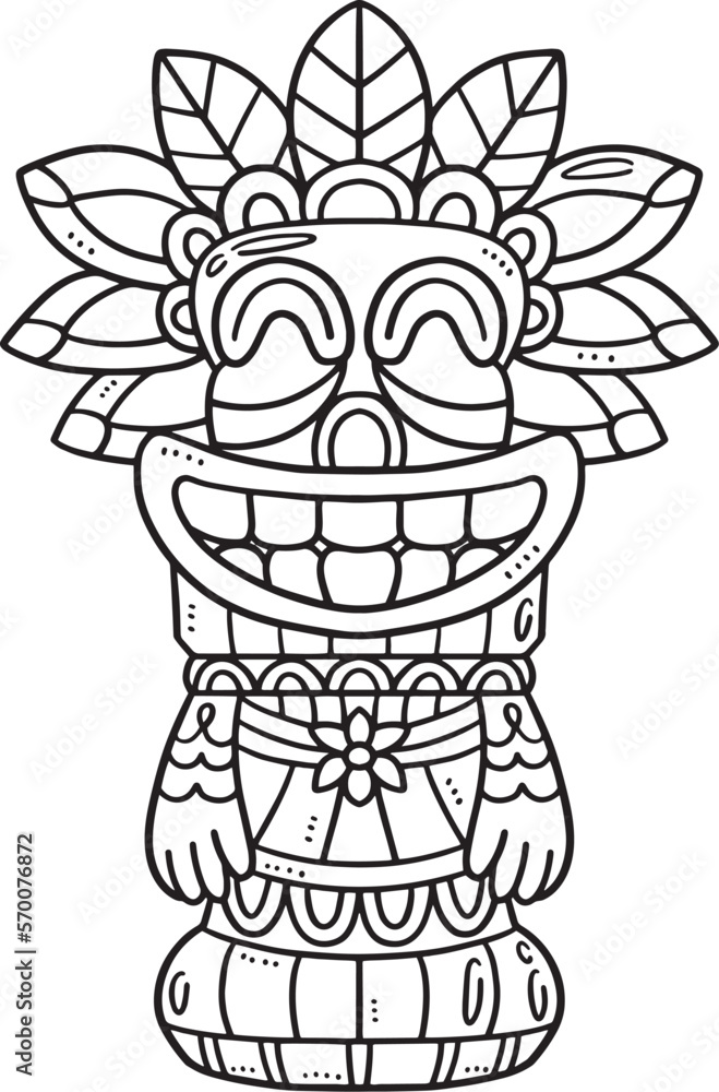 Tiki Mask Coloring Page