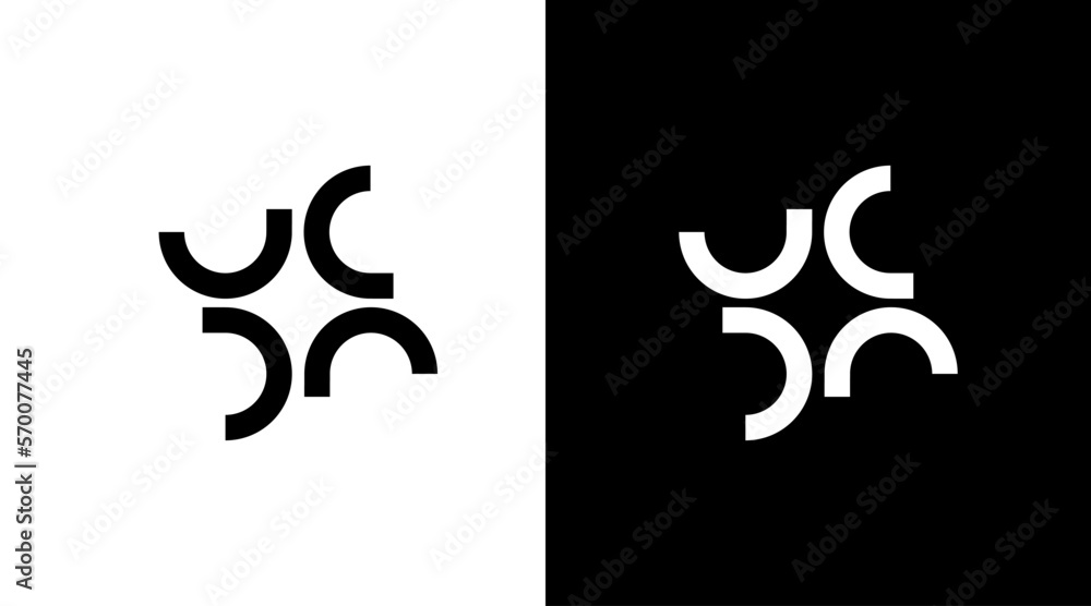 C logo vector monogram letter initial black and white icon illustration ...