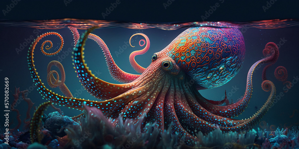 Exploring the Enchanted Underwater World of Colorful Octopuses: A ...