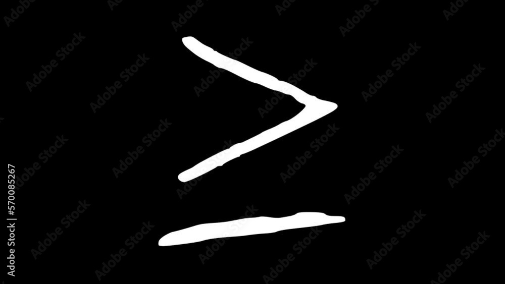 Hand Drawing Math Symbol Greater Than or Equal Stock Video | Adobe Stock