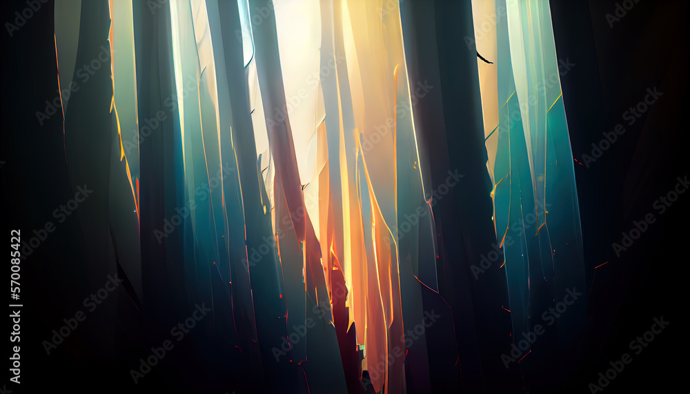 gradient sunlight through the trees in a forest, premium desktop ...
