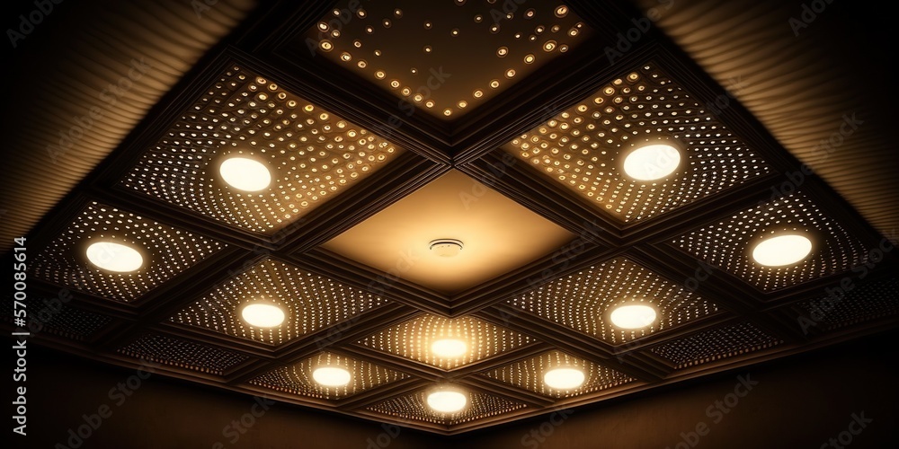Ceiling with led lamps on it, concept of Light Fixtures and Recessed ...