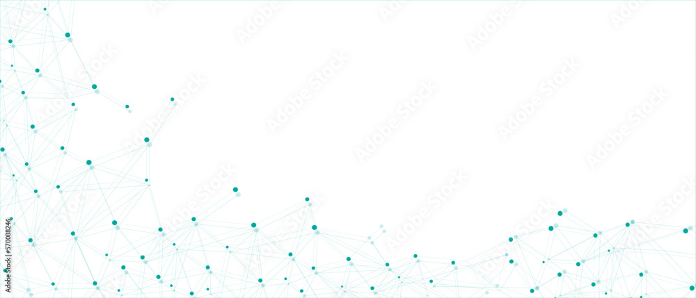 Teal network. Abstract connection on white background. Network ...
