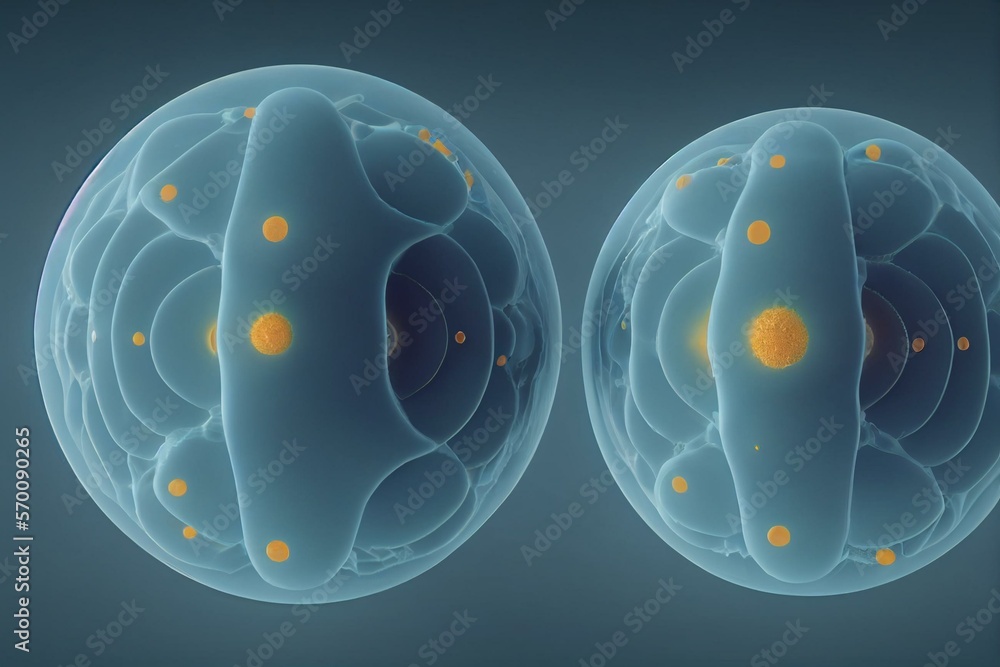 Spherical model of microbiological process of cell division in enlarged ...