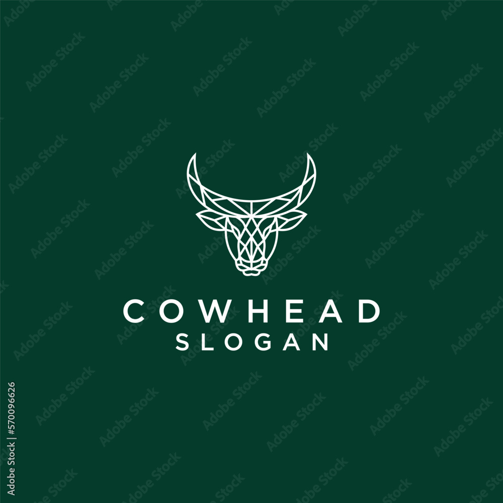 Cow head logo design icon vector Stock Vector | Adobe Stock