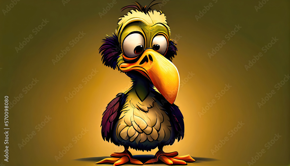 ภาพประกอบสต็อก Dopey and goofy dodo bird, extinct bird with a modern ...