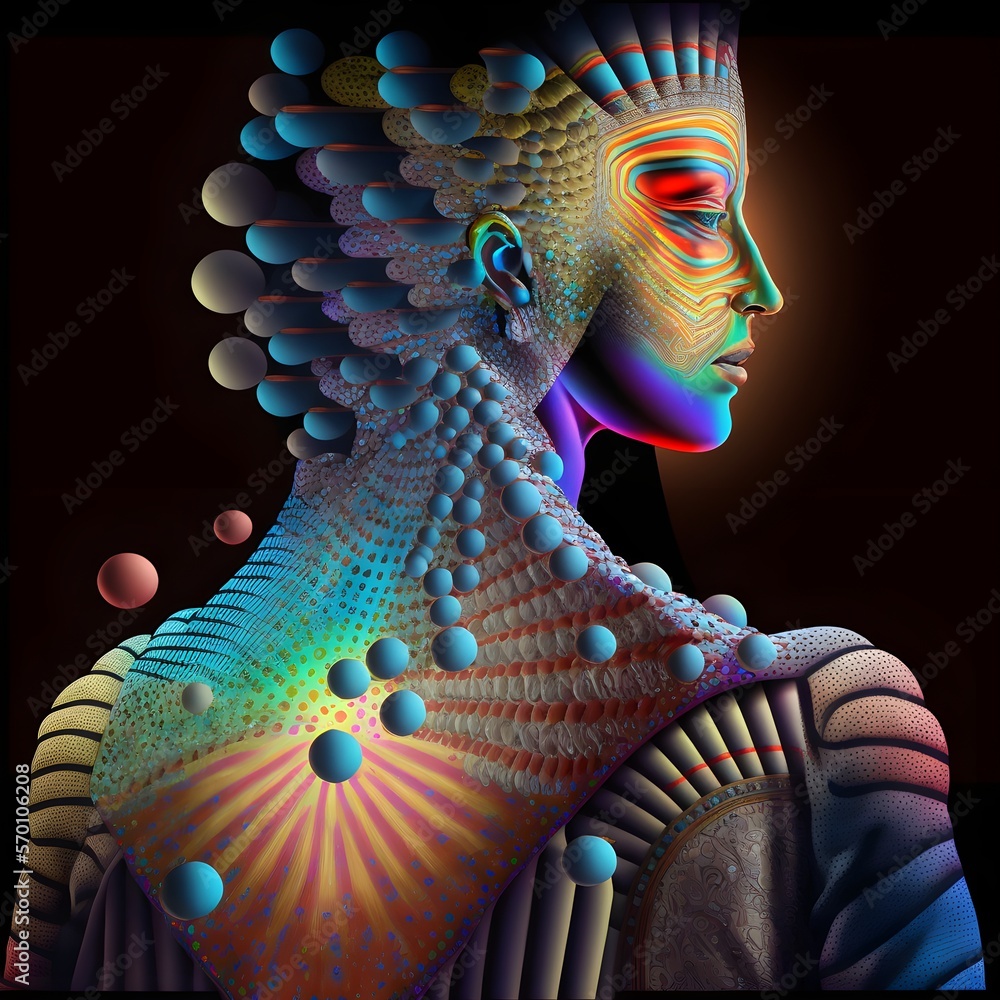 psychedelic optical illusion ancient egyptian art Stock-Illustration ...