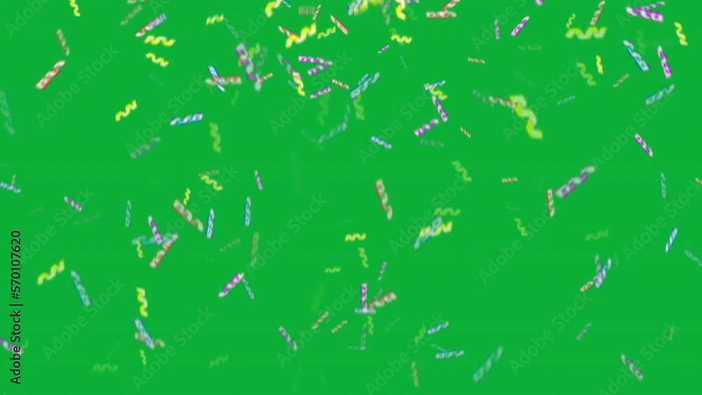 Confetti falling animation with green screen background, Loop animation ...