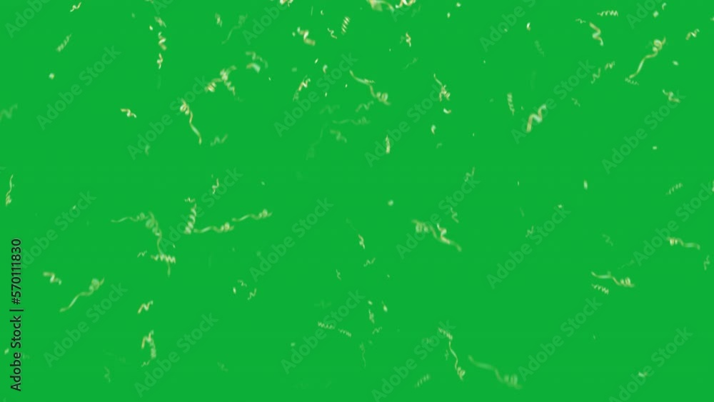 Gold confetti falling animation with green screen background, Gold ...