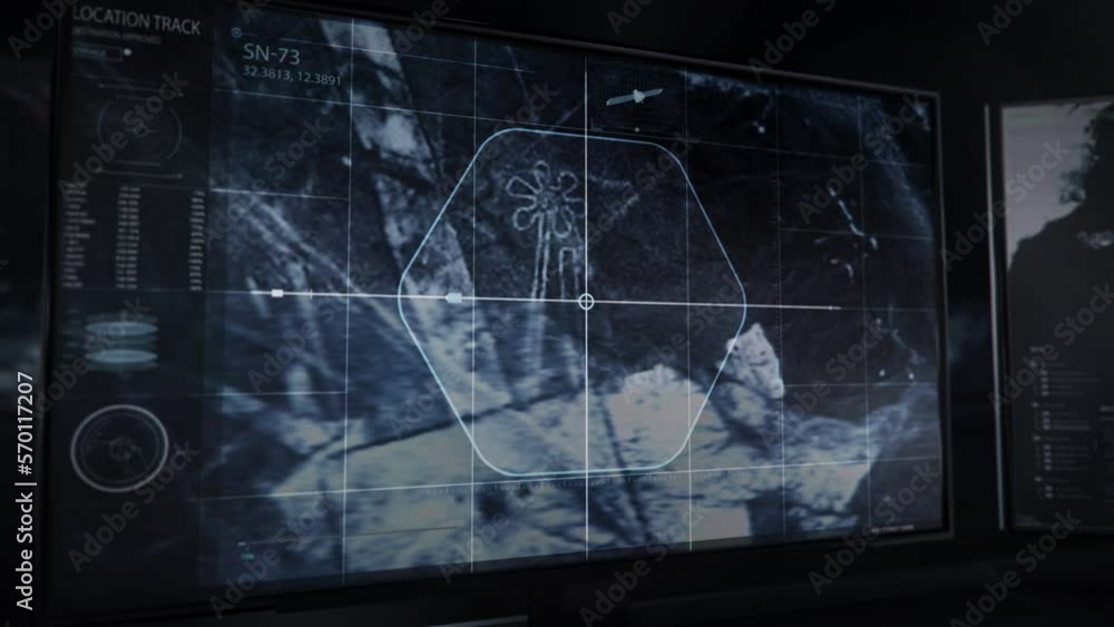 Surveillance Interface Panel System Detects Flower Drawing On Landscape ...