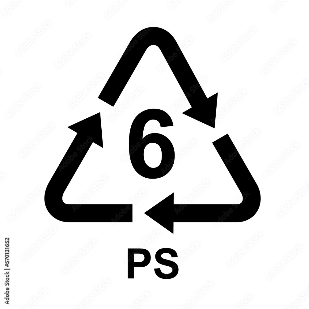 Símbolos de reciclaje del plástico, PET o PETE , HDPE, PVC, LDPE , PP ...