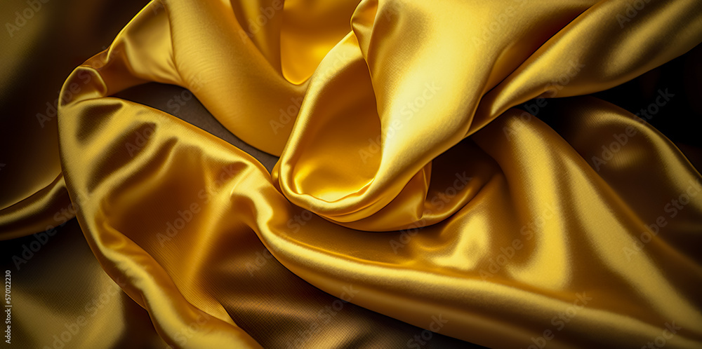Gold luxury fabric texture with copy space. Gold silk satin fabric ...