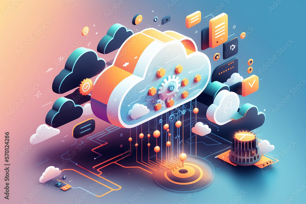 Cloud-native Apps and Cloud-native Technologies Concept. Generative IA ...